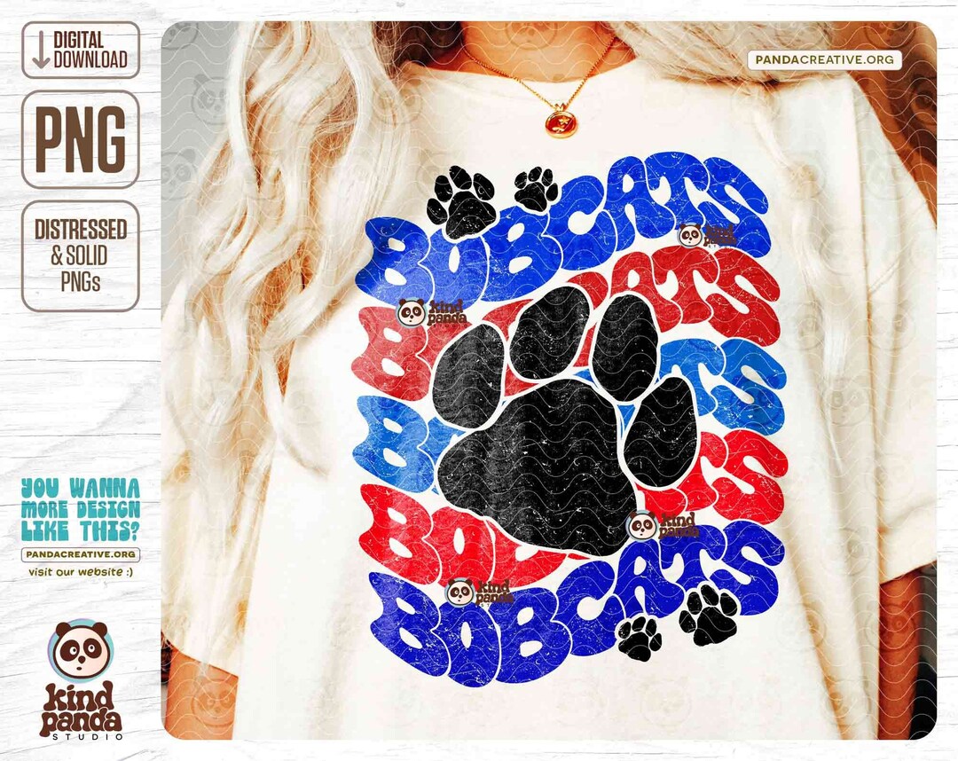 Red Navy Bobcats PNG, Retro Bobcat Mascot Game Day Shirt, Paws College ...
