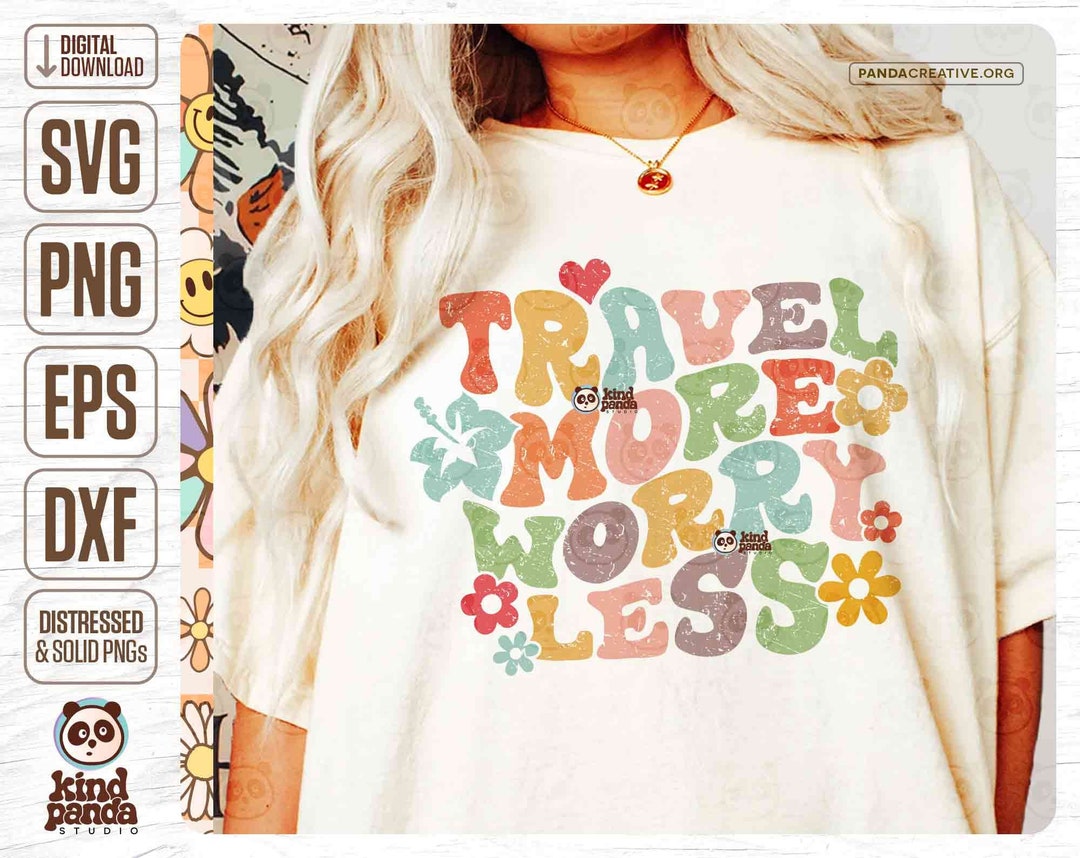 Travel More Worry Less, Summer SVG PNG Sublimation, Retro Vacation ...
