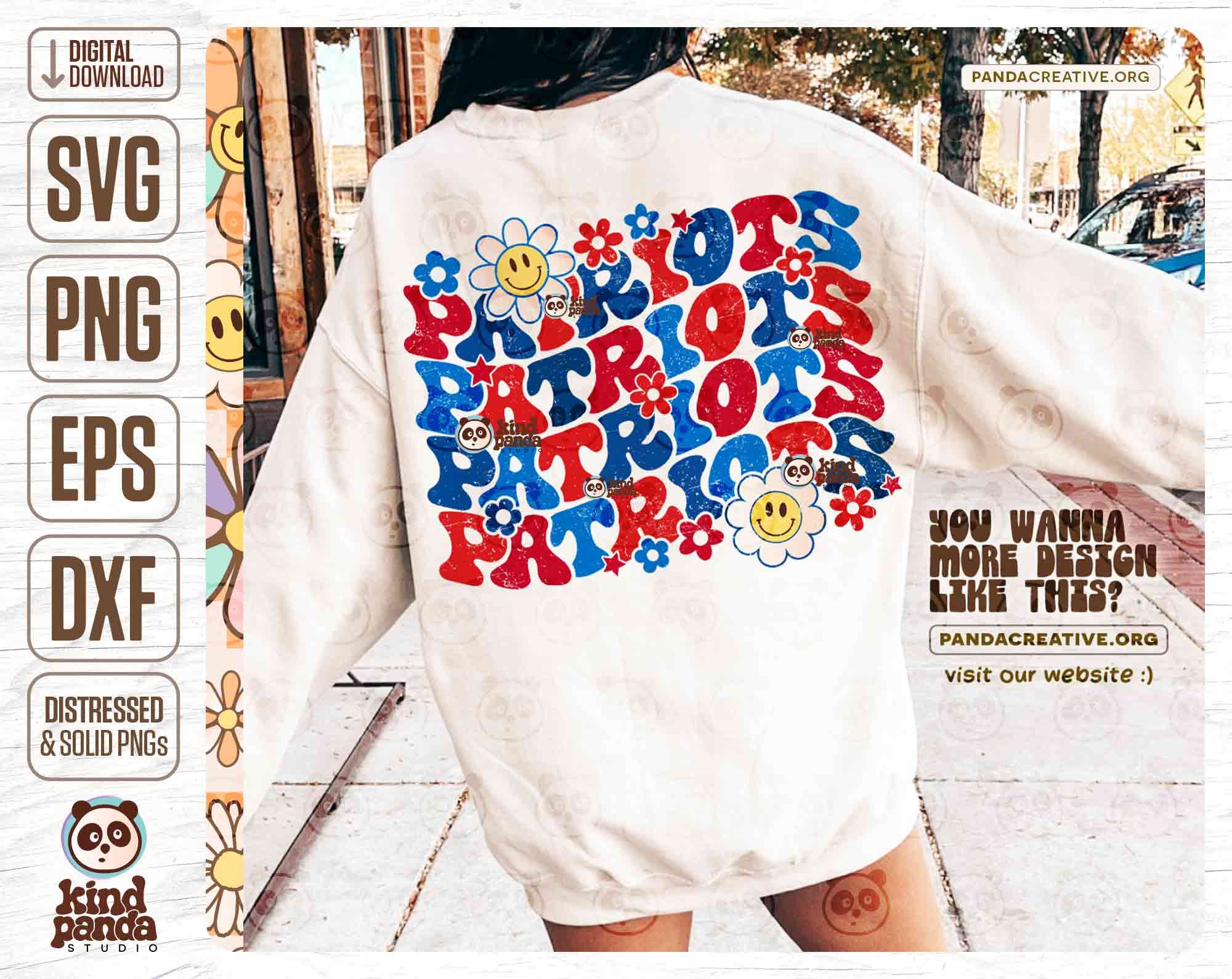 Groovy Patriots SVG PNG, Floral College Mascot Sublimation, Red Blues ...