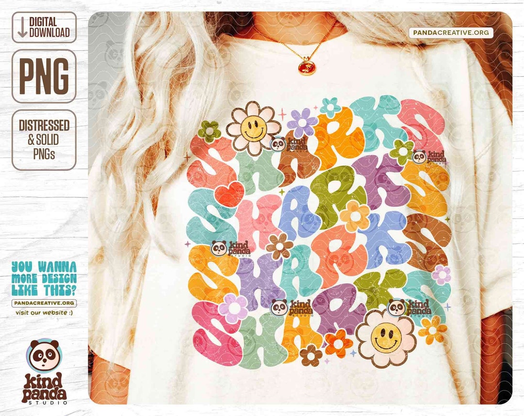 Floral Sharks PNG, Groovy College Mascot Shirt Design, Retro Game Day ...