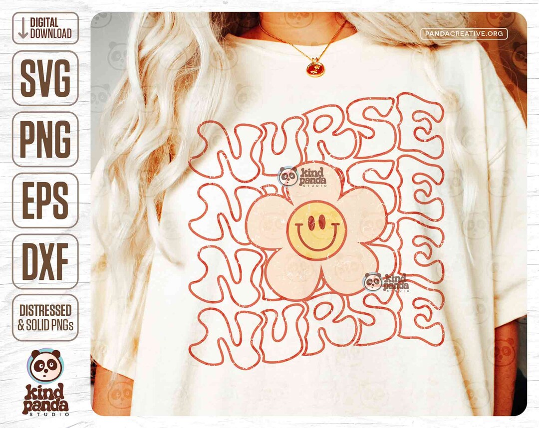 Smile Daisy Nurse SVG PNG Sublimation, Retro Nurse Png Shirt Design ...