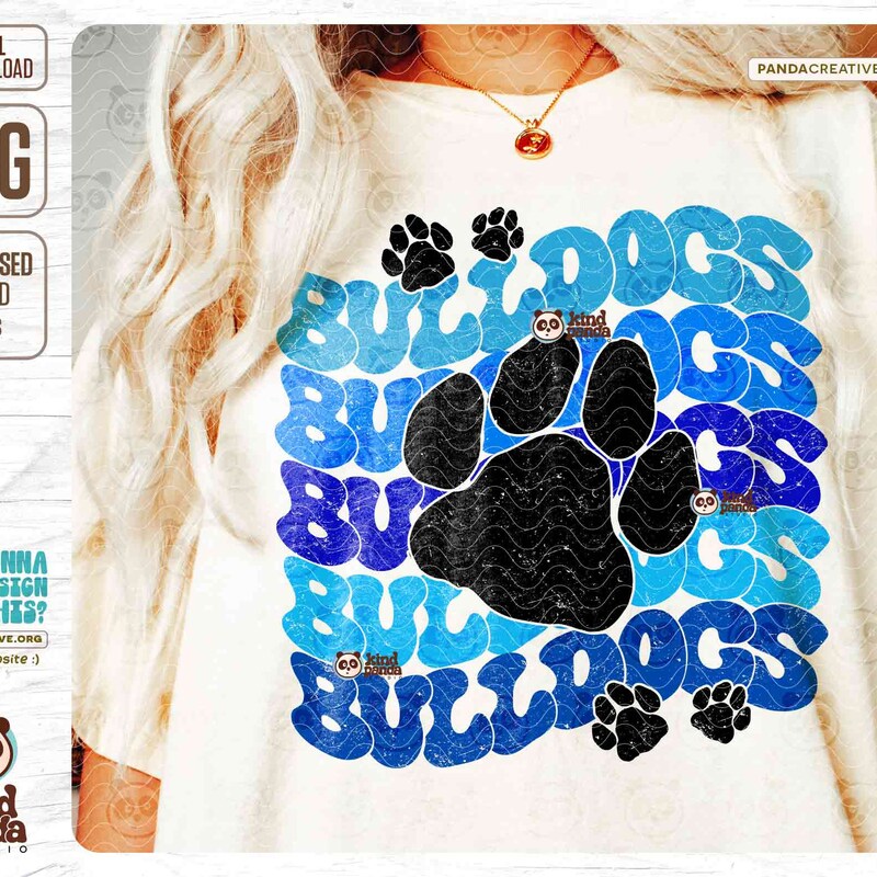 Bulldog Paw Print - Etsy