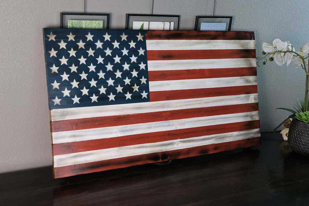 Rustic Wood American Flags and Custom - Etsy