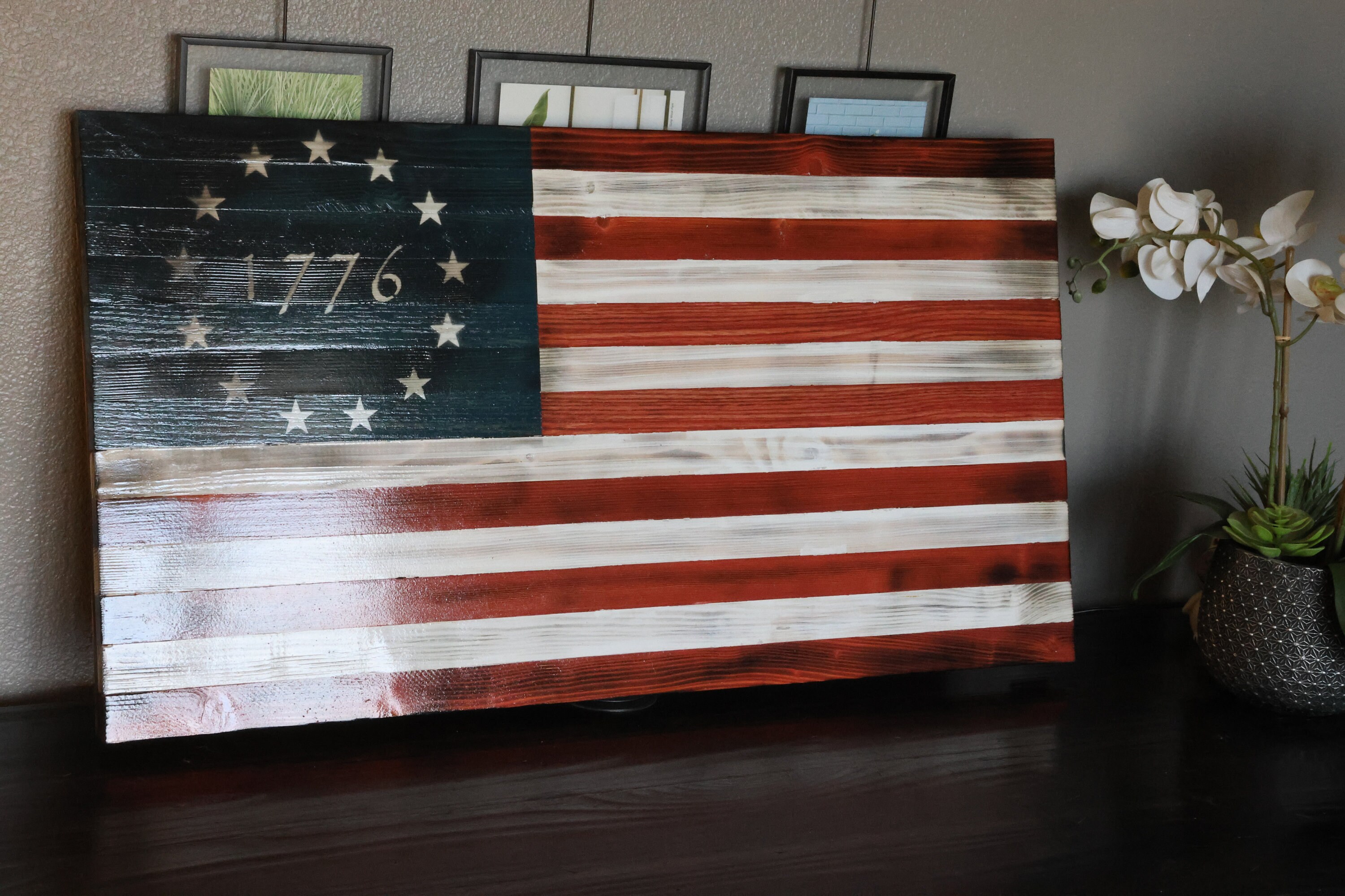 Rustic Wood American Flags and Custom - Etsy