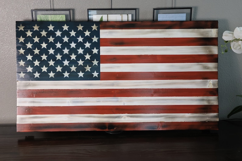 Rustic Wood American Flags and Custom - Etsy