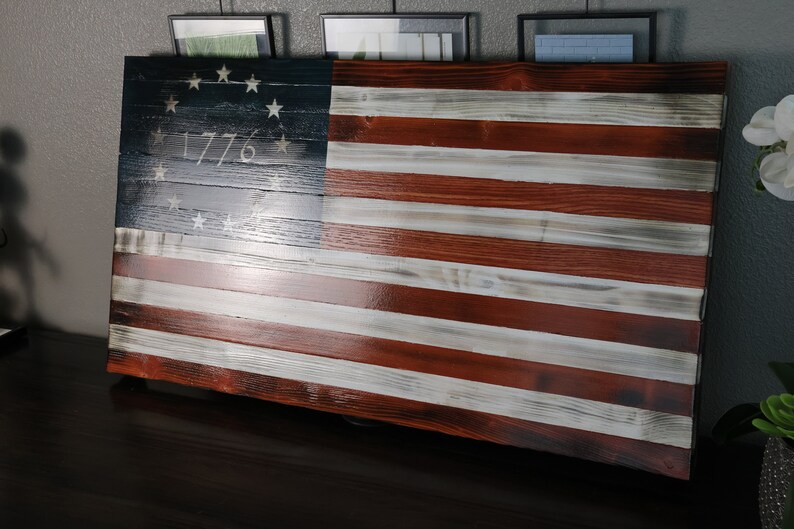 Rustic Wood American Flags and Custom - Etsy