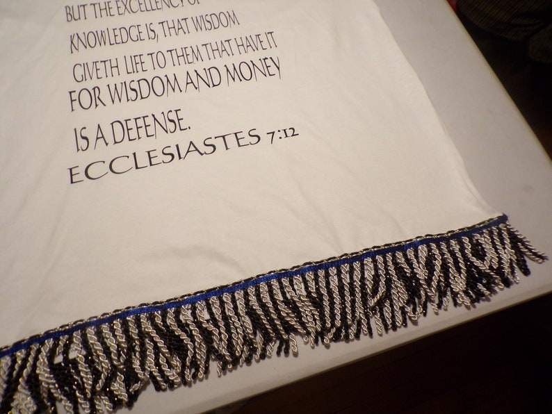 For Wisdom and Money is a Defense Ecclesiastes 7:12 White Tee Black ...