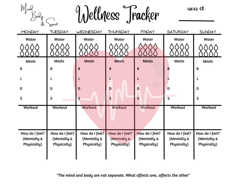Wellness Tracker - Etsy
