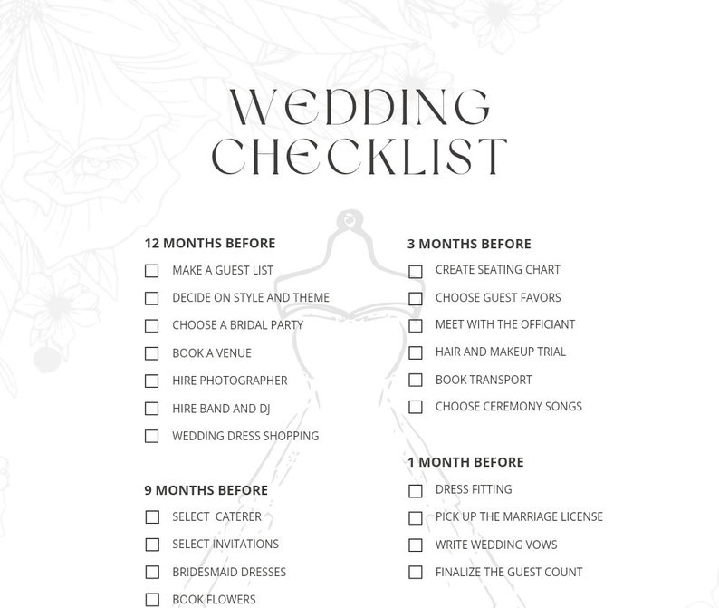 Printable Wedding Checklist | Wedding Planning Timeline PDF | Bride To ...