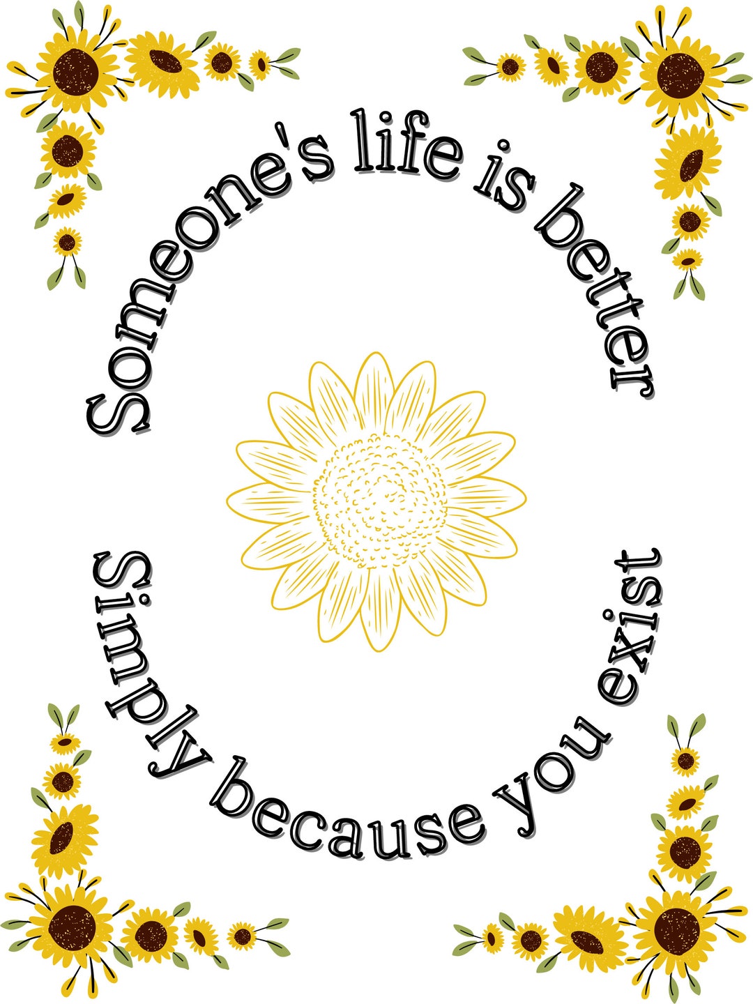Inspirational Sunflower - Etsy