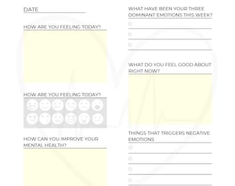 Digital Mental Health Tracker, Digital Mental Health Journal, Self Care ...