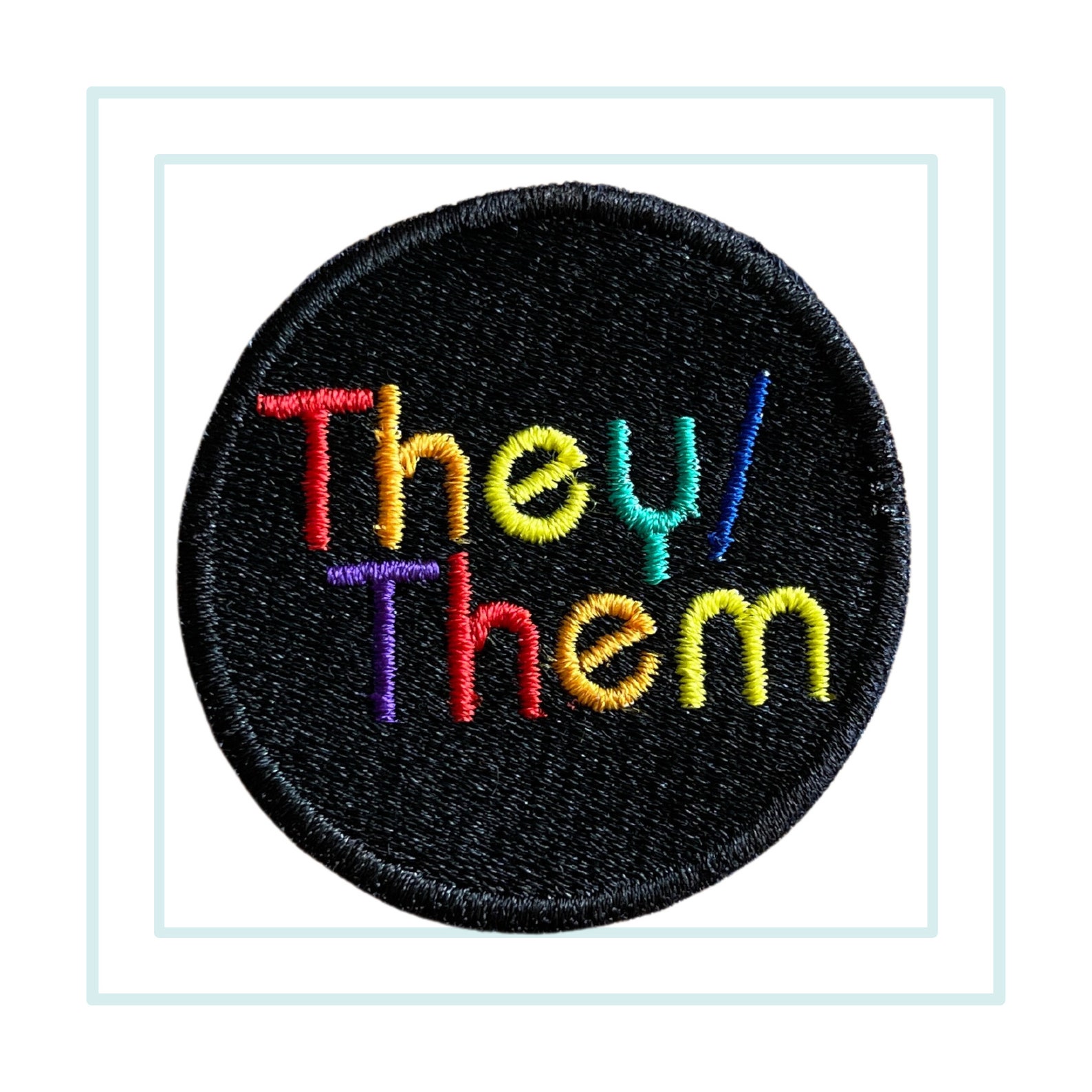 They/them Pronoun Iron on Patch - Etsy