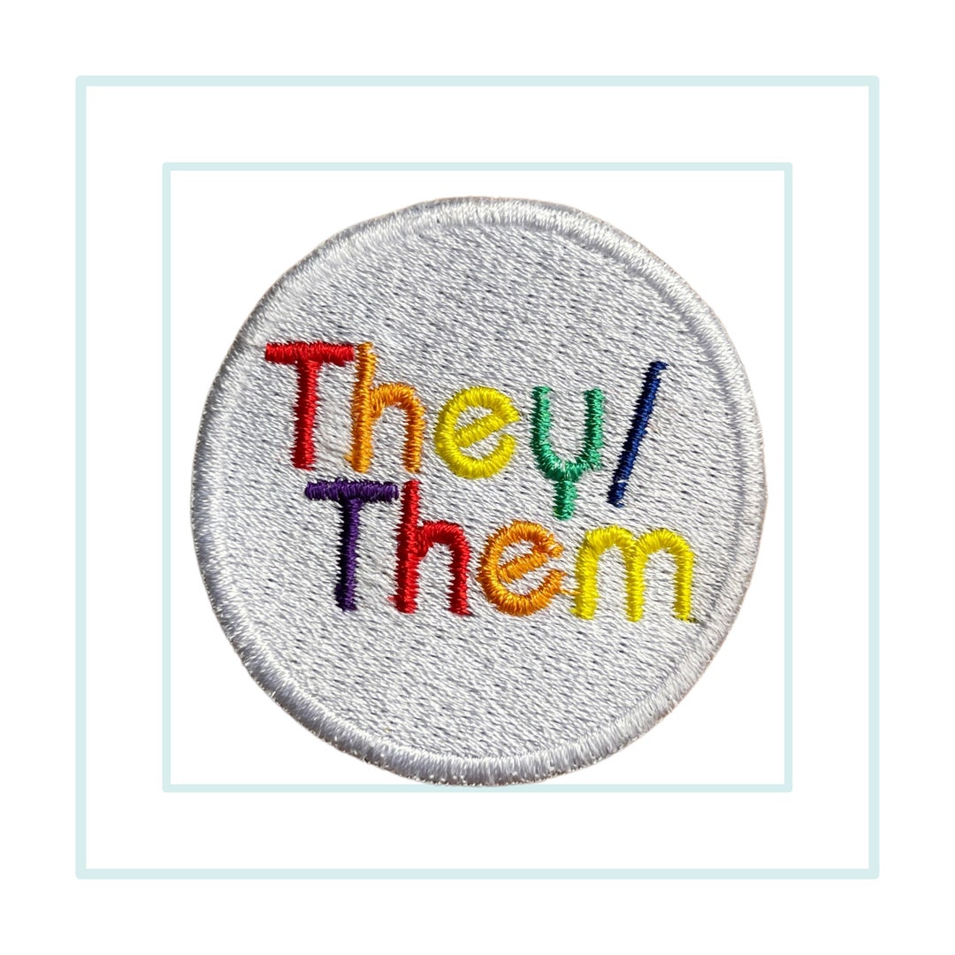 They/them Pronoun Iron on Patch - Etsy