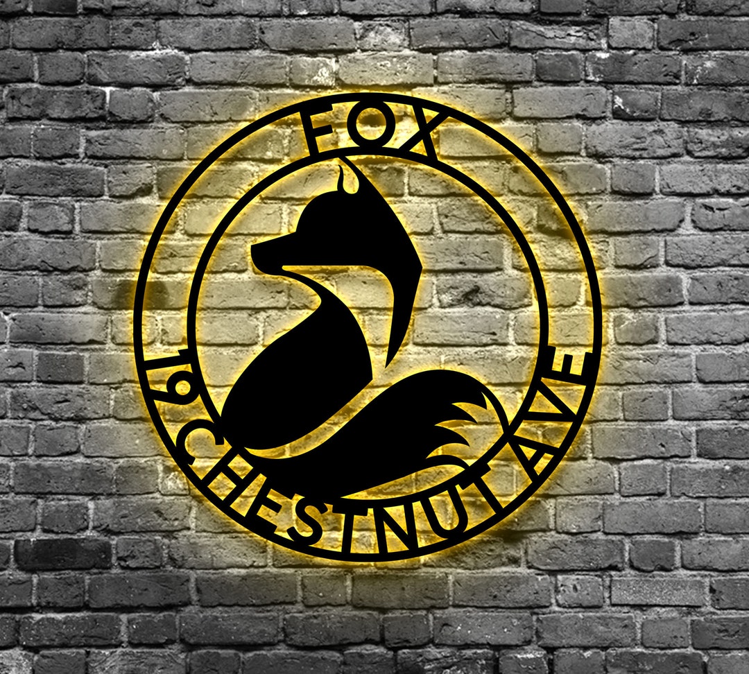 Personalized Metal Fox Sign Home Decor Sign metal Color - Etsy