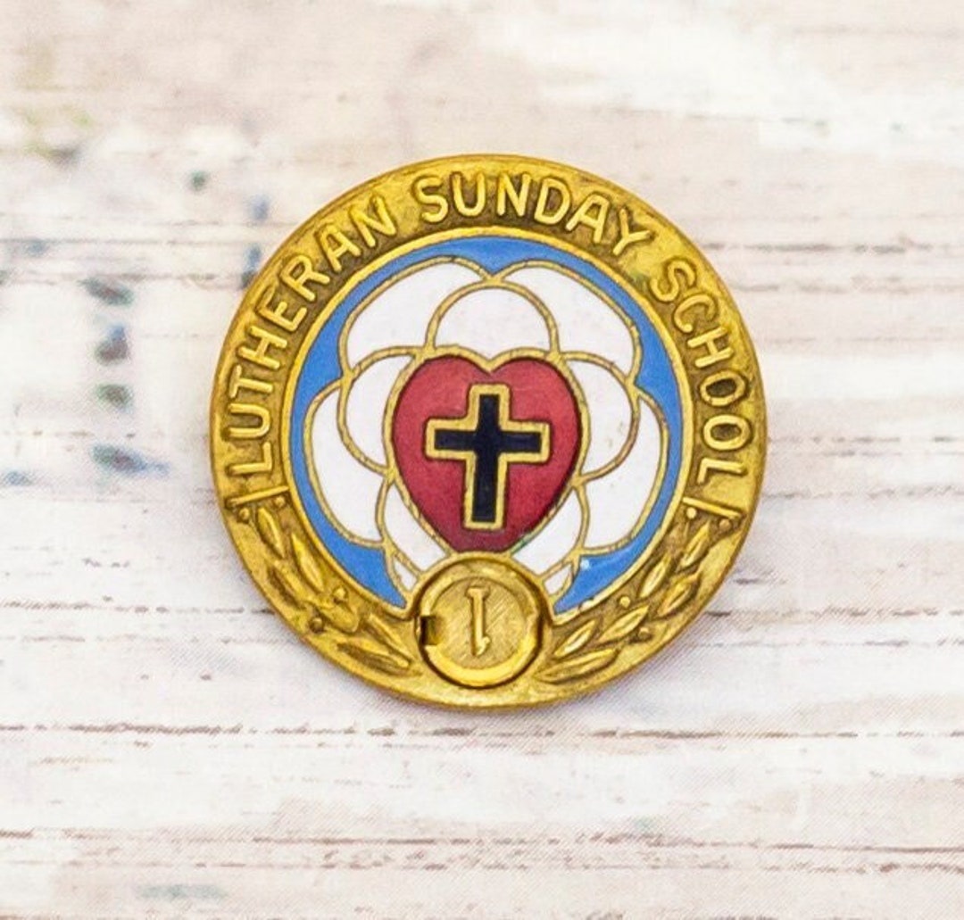 Vintage Lutheran Sunday School Emblem Gold Tone Brooch - CB11 - Etsy