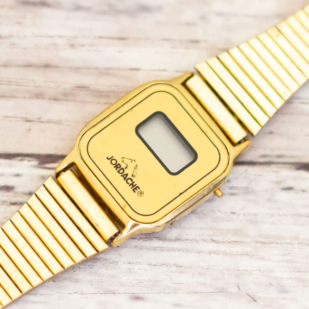7 Inch, Vintage Square Center Gold Tone Bar Links Watch by Jordache ...