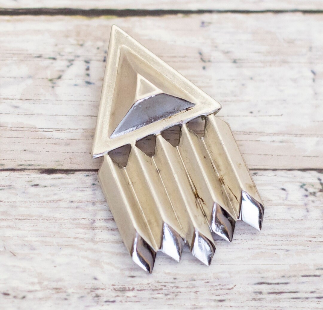 Vintage Rocket Ship Triangle Brooch - CB2 - Etsy