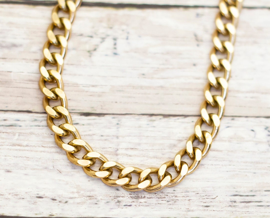 Vintage Gold Tone Spiral Stylish Chains Unique Choker Necklace 17 Inch ...