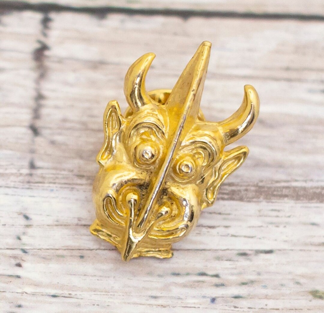 Vintage Demon Mask Unique Symbolic Pin - CB9 - Etsy
