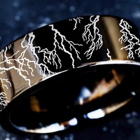 Moonlit Magic: Mystical Black Witch's Wedding Ring With Topaz Stone and ...