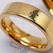 Chinese Calligraphy Ai Love Symbol Engraved Gold Tungsten Ring, Chinese ...