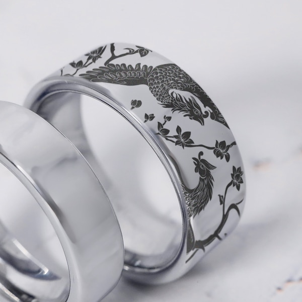 Chinese Dragon Phoenix Ring - Etsy