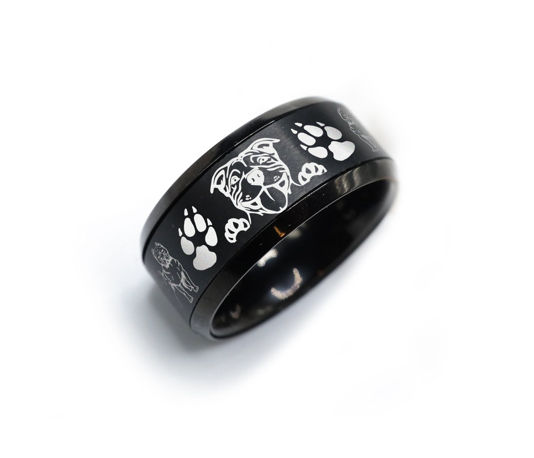 Engraved Pitbull Wedding Band, Pitbull Jewelry, Pitbull Wedding Ring ...