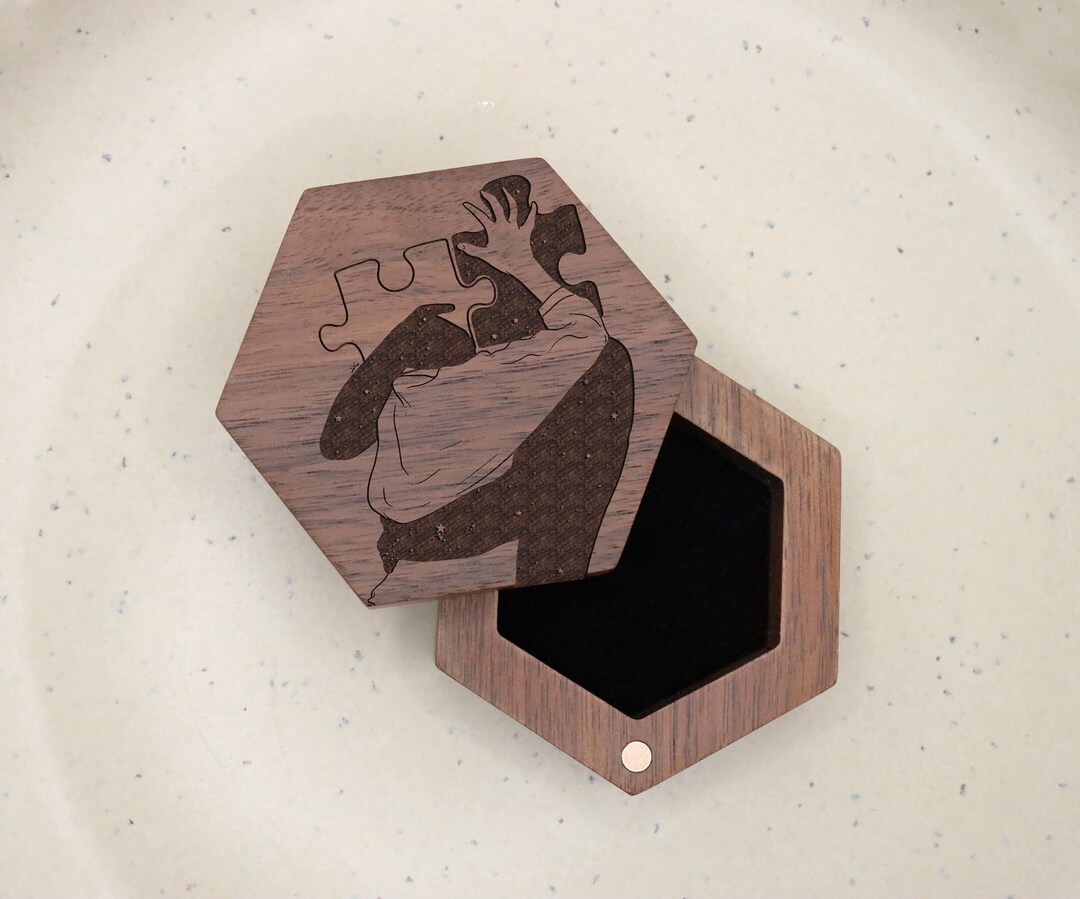 Missing Puzzle Piece Jewelry Ring Box, Puzzle Piece Wedding Ring Box ...