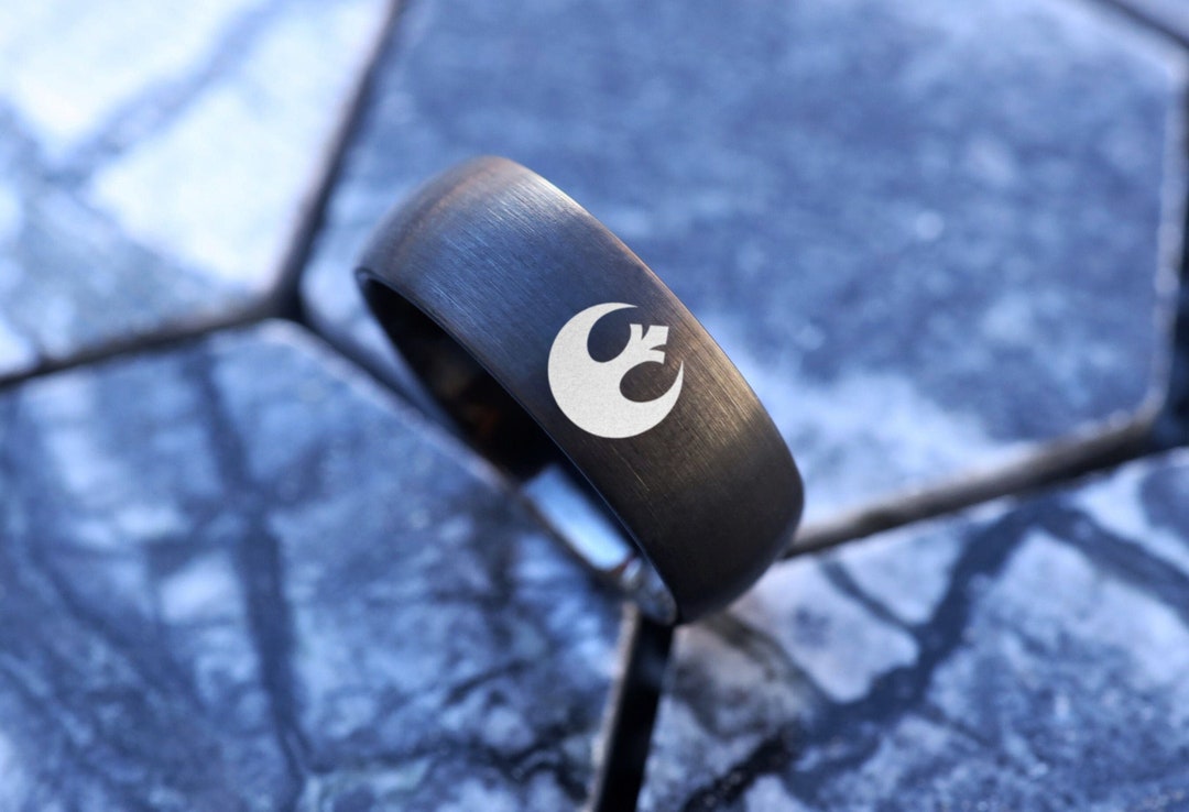 Rebel Alliance Symbol Engraved Wedding Band, Star Wars Proposal Ring ...