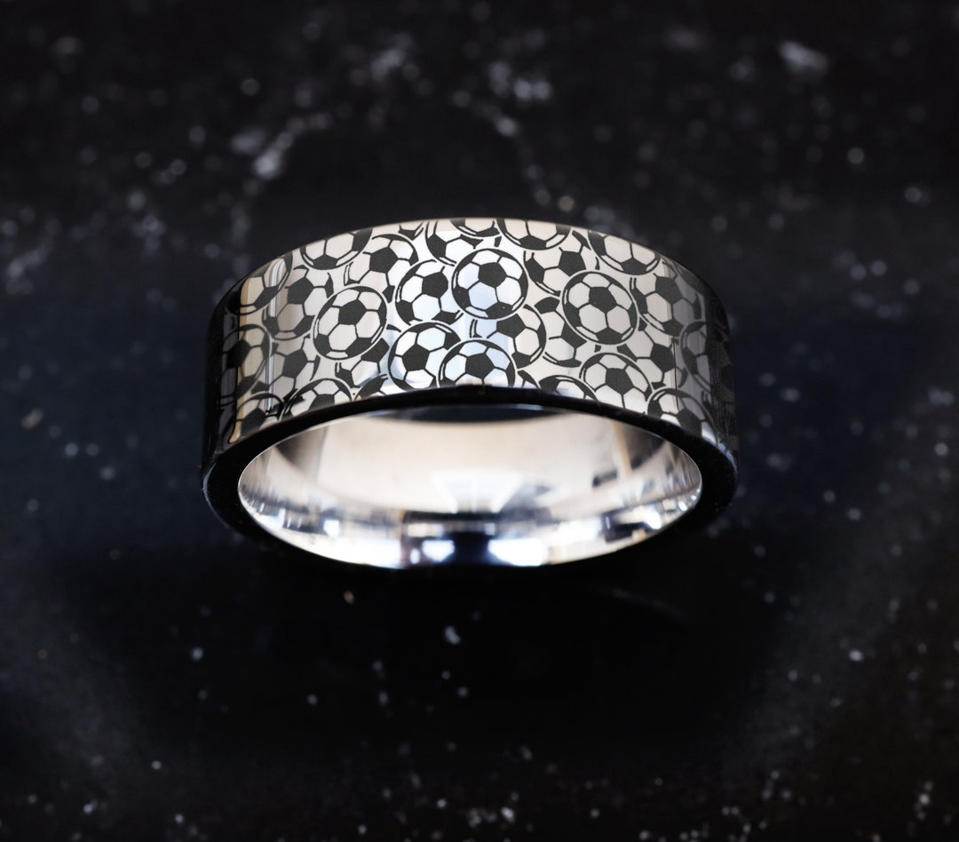 Soccer Wedding Ring, Futbol Jewelry, Football Wedding Band, Soccer ...