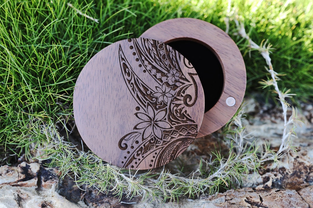 Tribal Ring Box, Polynesian Wedding Ring Box, Hawaiian Engraved ...
