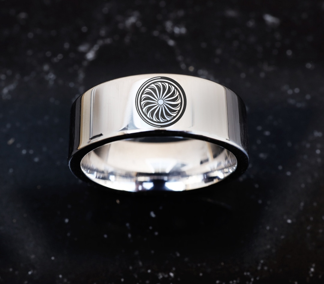 Jet Engine Turbine Wedding Ring, Airplane Ring, Fighter Jet Engine Ring ...