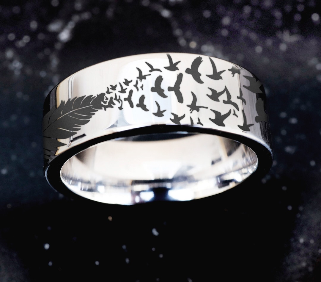 Love Birds Wedding Ring, Love Birds Wedding Band, Hummingbird Ring ...