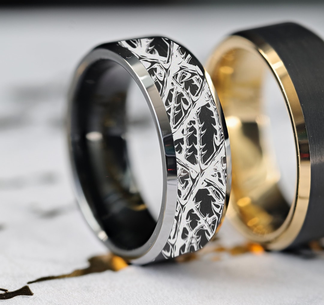 Thorn Wedding Band, Thorn Branch Ring, Wedding Thord Band, Minimalist ...