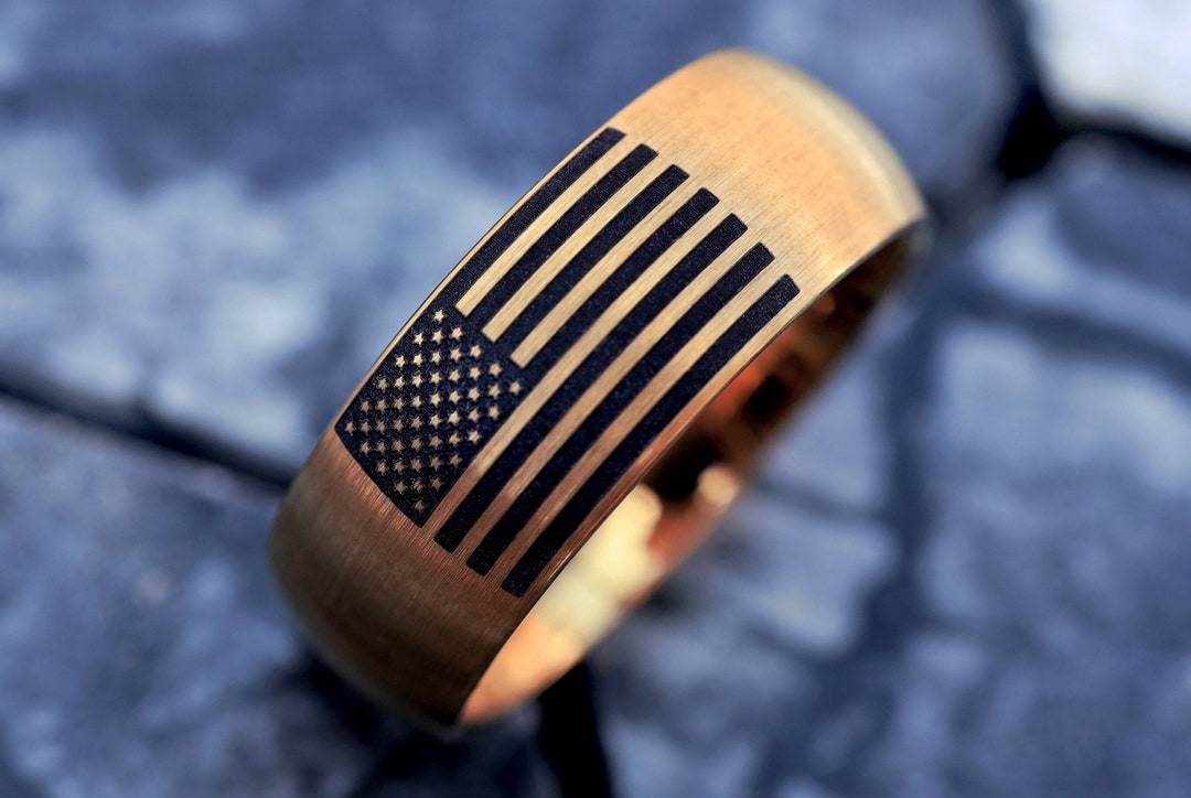 American Flag Wedding Band, American Flag Ring, USA Ring, United States ...
