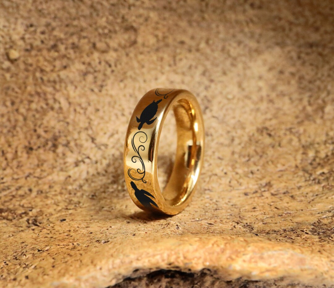 Turtle Lovers Wedding Ring, Sea Turtle Ring, Ocean Engagement Ring, Sea ...
