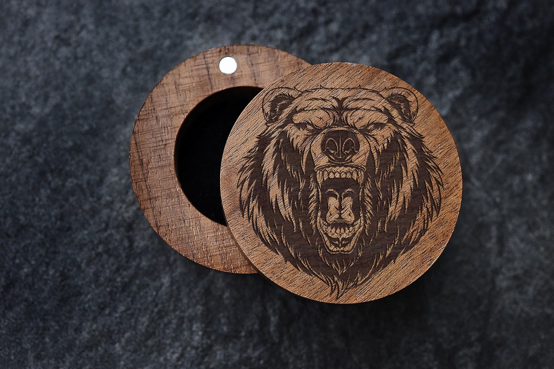 Bear Ring Box, Roaring Bear Jewelry Box, Engraved Hunter Ring Box ...