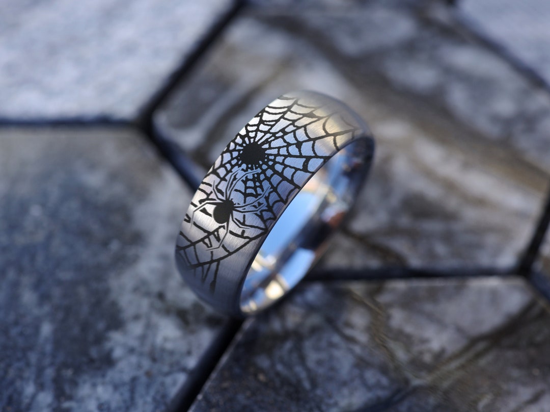 Spider Web Wedding Band, Spiderweb Wedding Ring, Web Wedding Band, Web ...