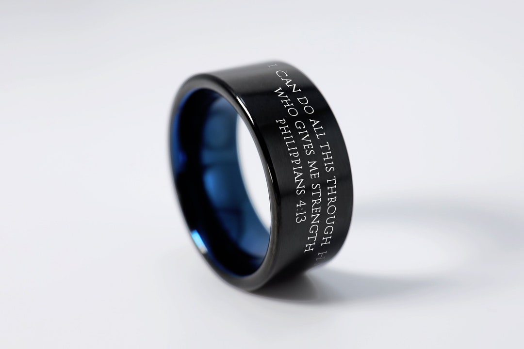 Bible Verse Wedding Band Ring, Christian Engagement Ring, God Gives ...