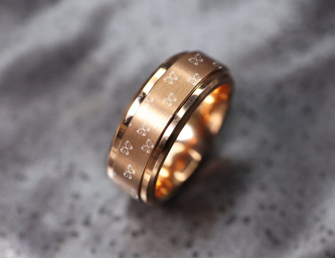 Butterfly Wedding Band, Moth Wedding Ring, Monarch Jewelry, Winged ...