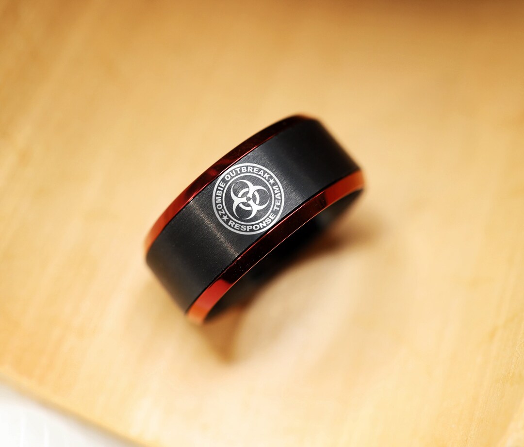 Zombie Wedding Band, Zombie Ring, Zombie Outbreak Ring, Zombie Hunter ...