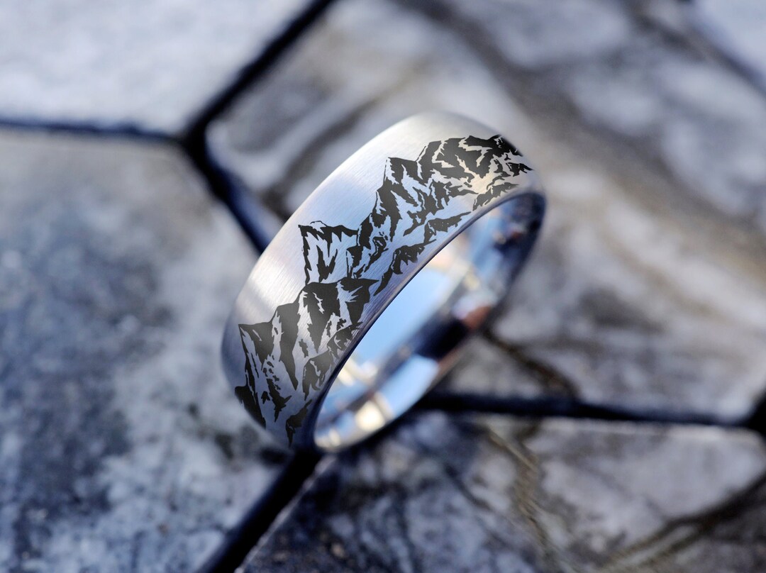 Nature Wilderness Forest Wedding Band, Tree Forest Wedding Band ...