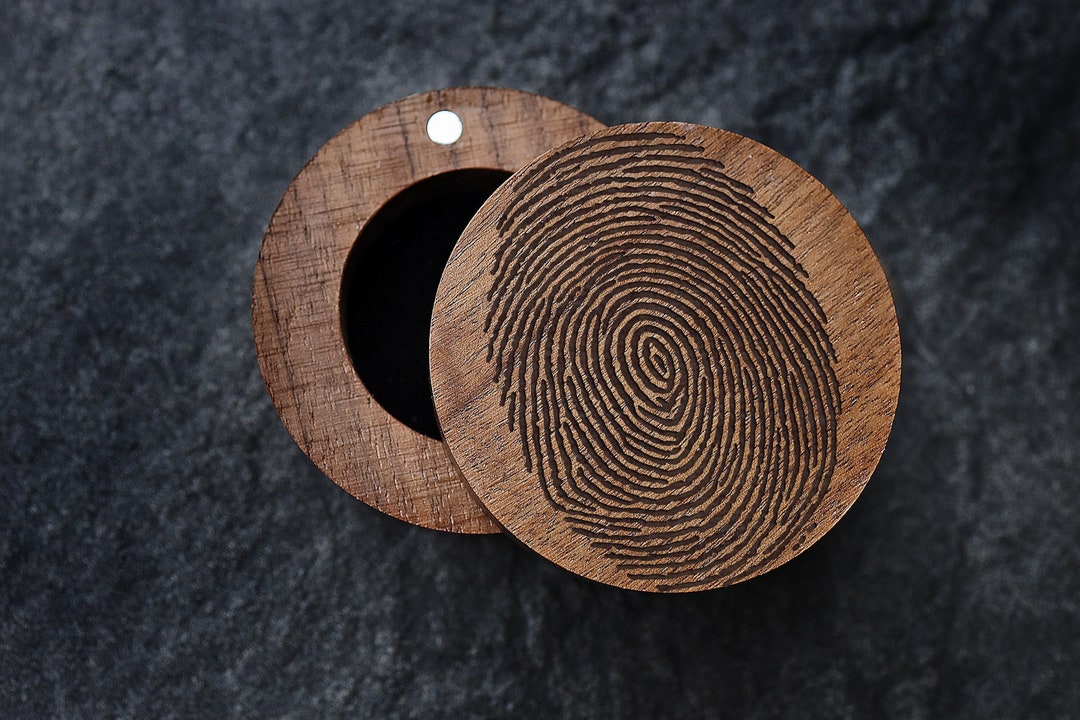 Personalized Fingerprint Jewelry Box, Fingerprint Ring Box, Custom ...