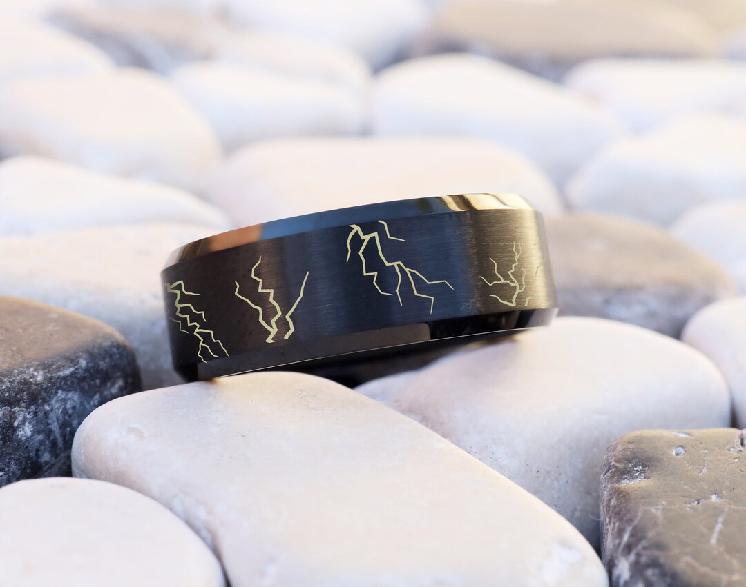 Electricity Wedding Ring Thunder Ring Storm Wedding Band - Etsy