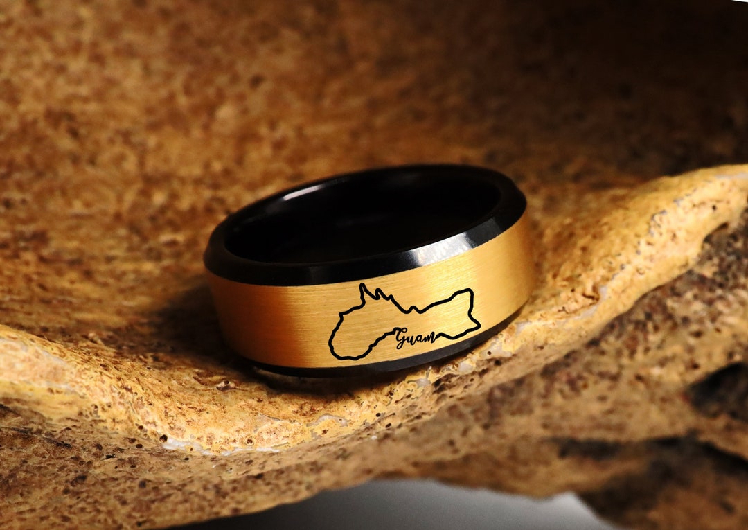 Guam Island Ring, Guam Map Ring, Chamorro Wedding Ring, Pacific ...