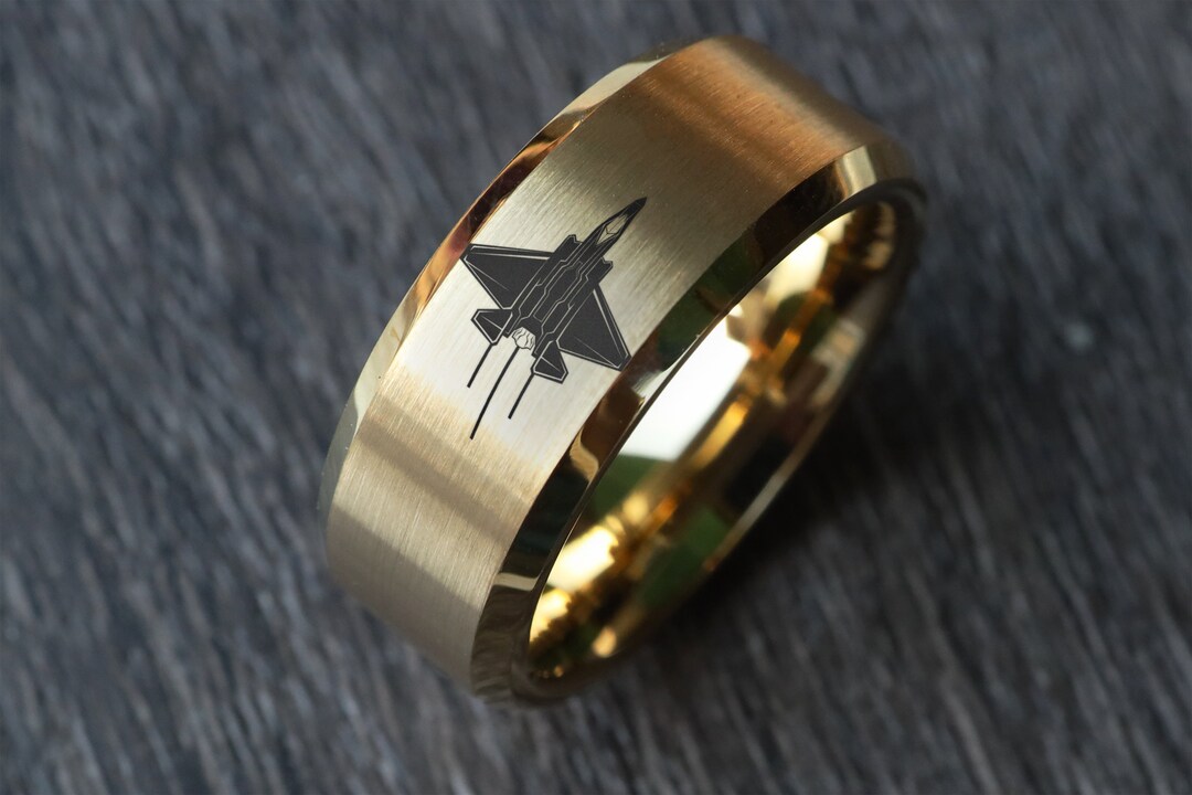 Aviation Wedding Band, Aviator Wedding Ring, Jet Plane Engraved Ring ...
