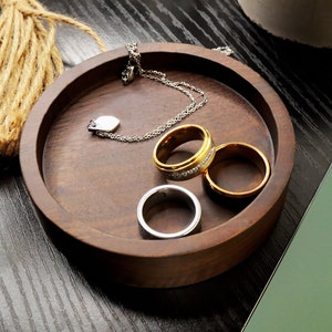 Floral Wood Wedding Ring Dish, Proposal Jewelry Tray, Engagement Ring ...