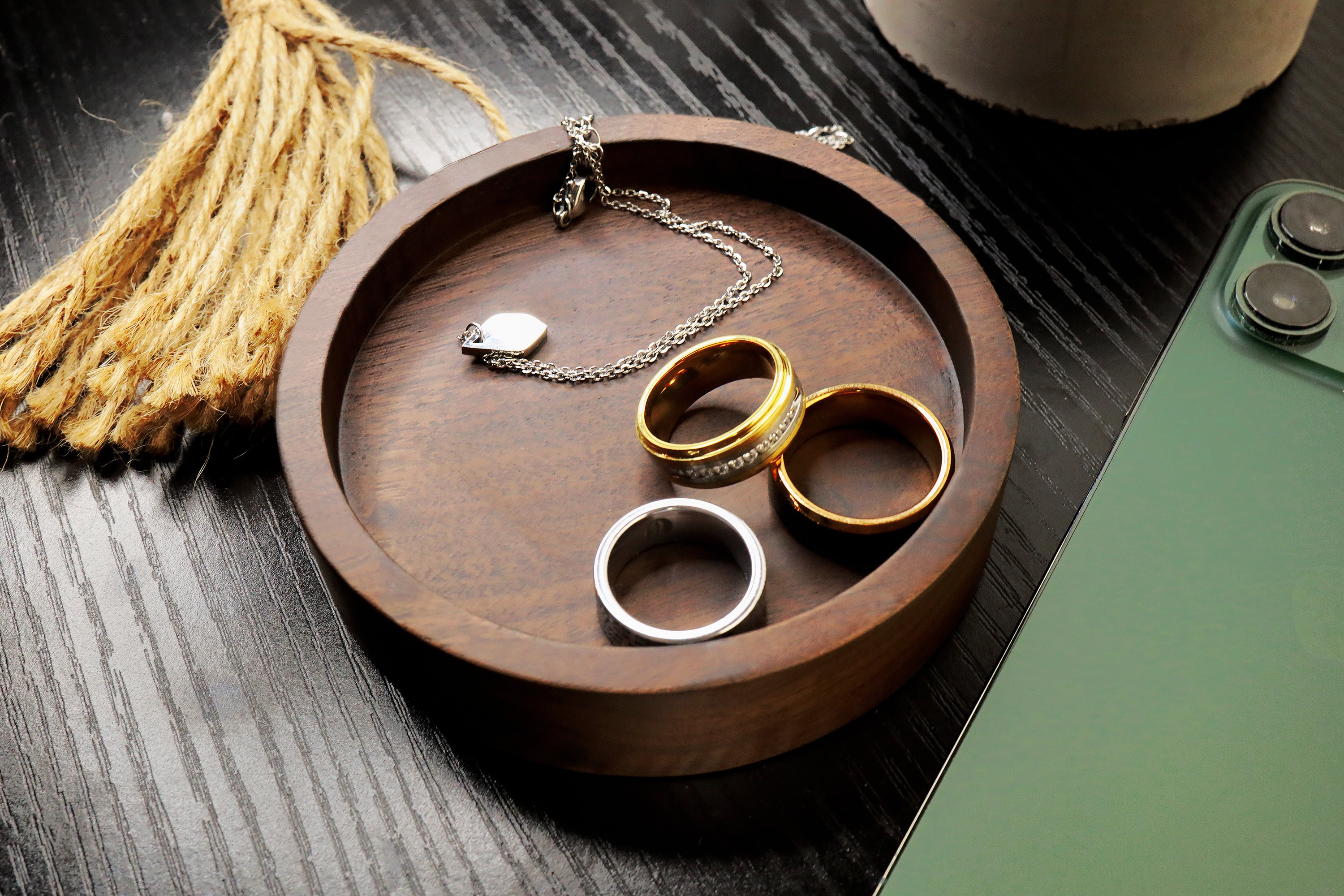 Floral Wood Wedding Ring Dish, Proposal Jewelry Tray, Engagement Ring ...