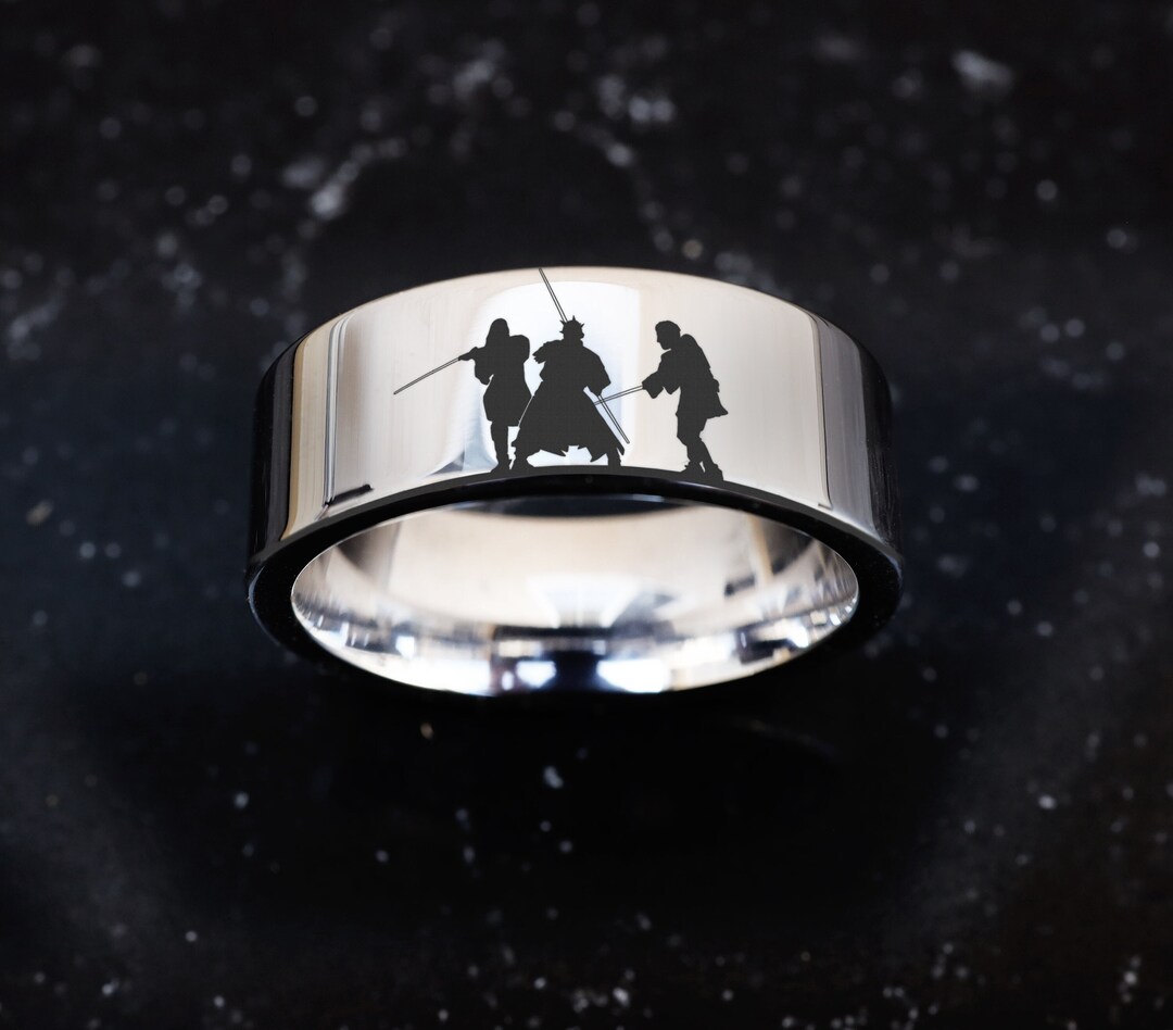 Star Wars Duel of Fates Wedding Band, Star Wars Ring, Darth Maul Sith ...