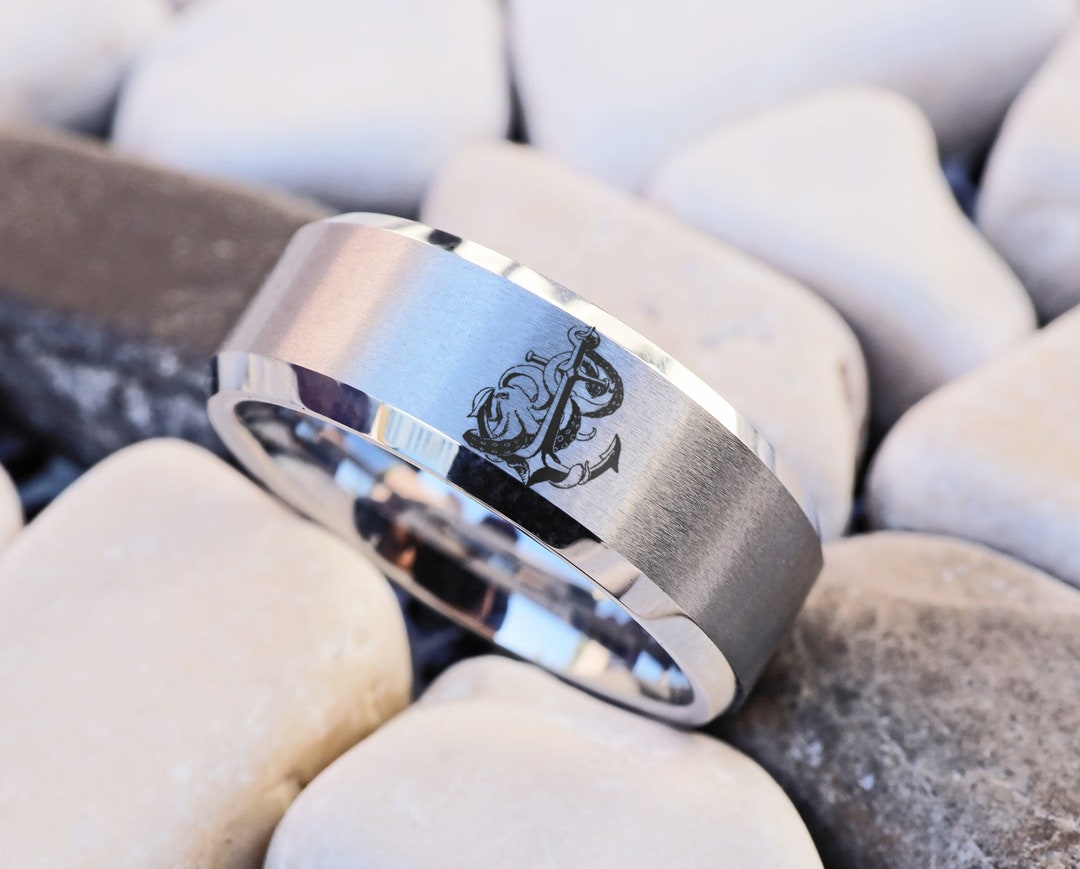 Kraken Anchor Ring, Nautical Ring, Anchor Jewelry, Nautical Ring ...